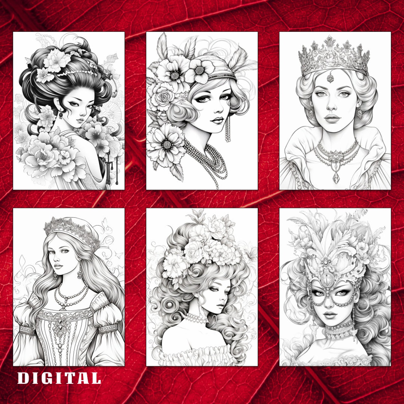 34 Fashion Lady Coloring Page, Lady Coloring Book, Headpieces Lady ...