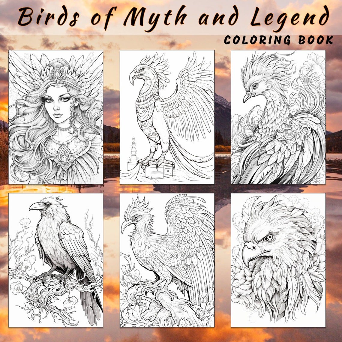 Birds Coloring Page, Birds Coloring Book, Coloring Book, Adults Kids ...