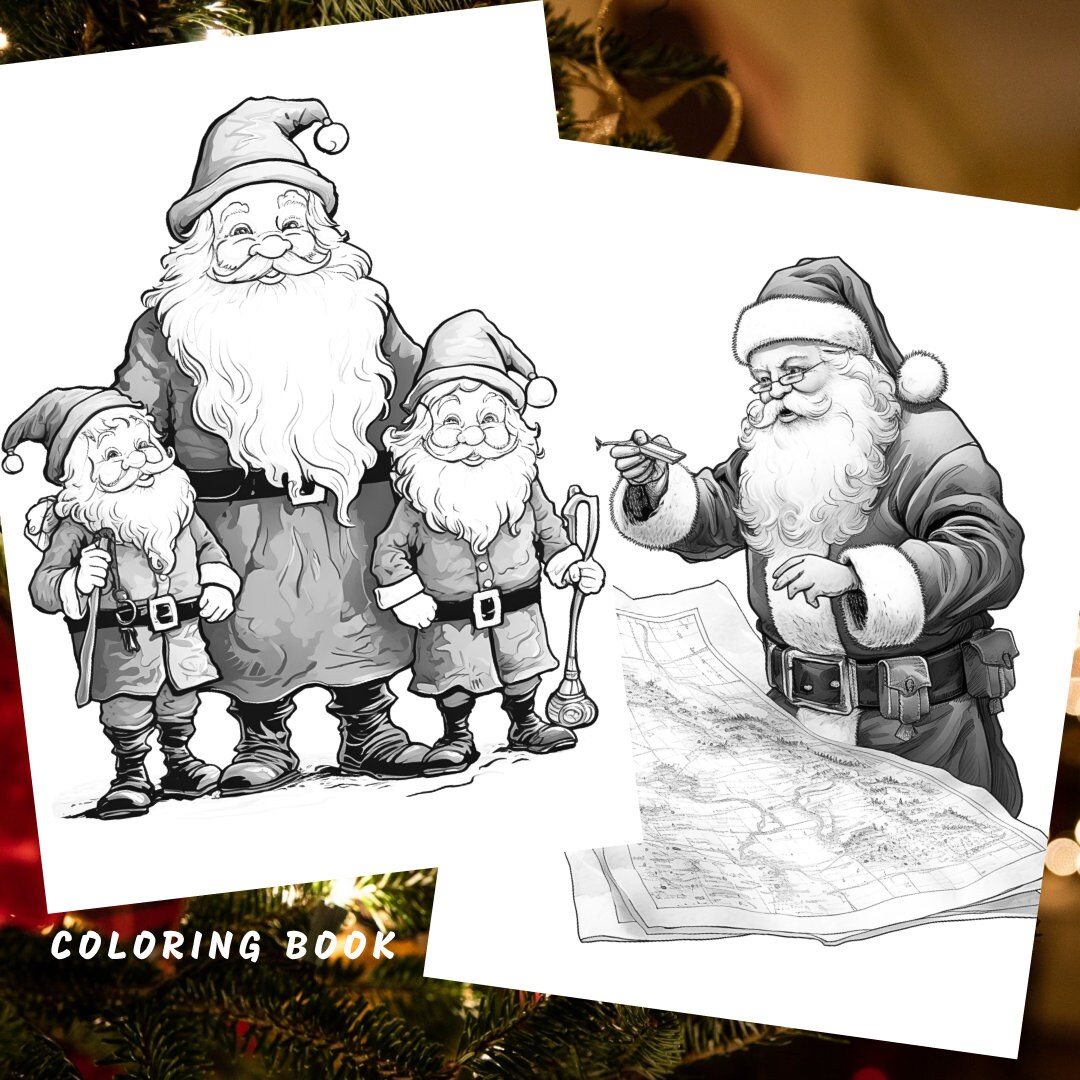19 Santa Claus Coloring Page, Fantasy Coloring, Winter Coloring, Adults ...