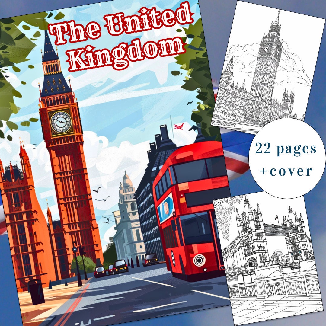 22 the United Kingdom Coloring Page, British Architecture Coloring ...