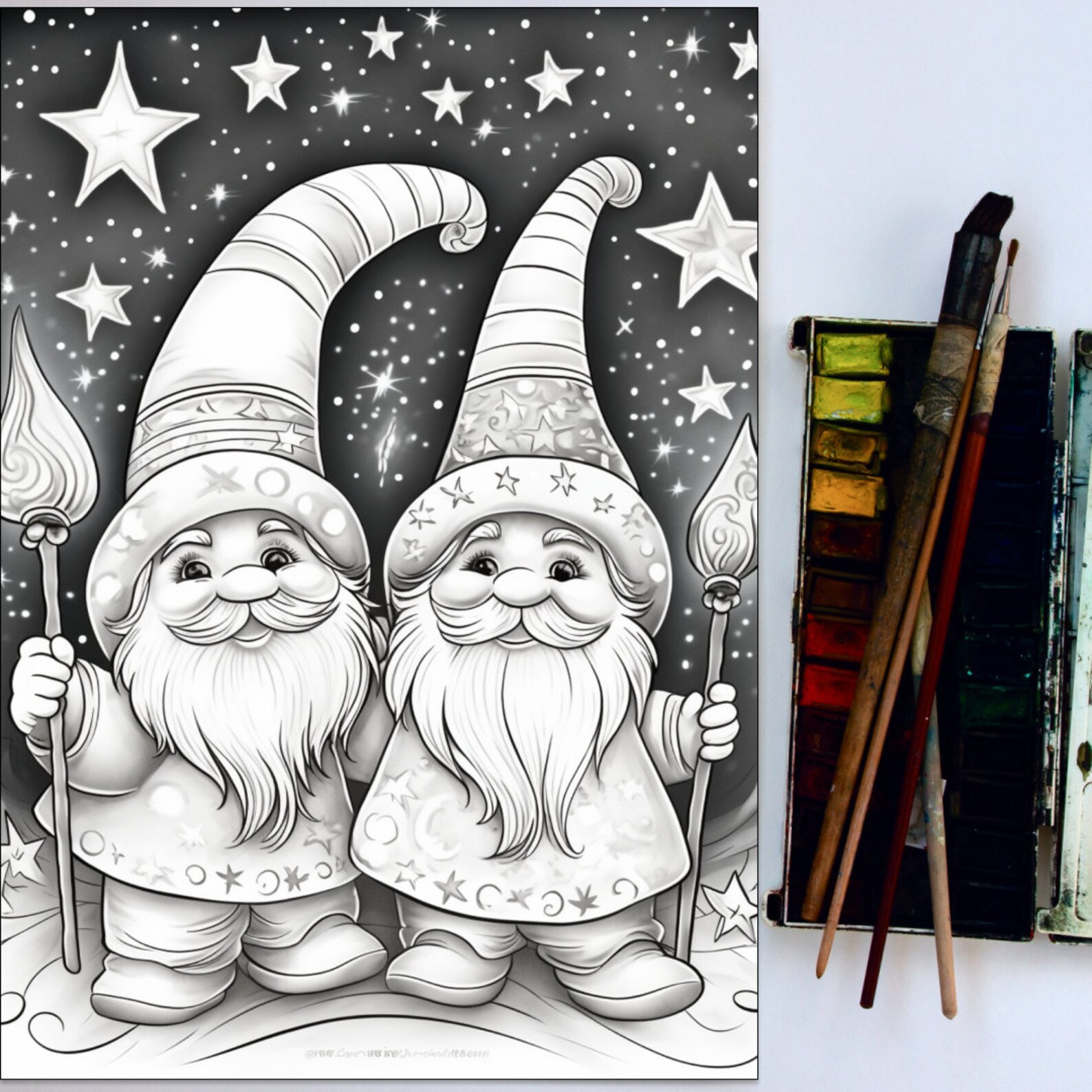30 Gnome Coloring Book, Gnome Coloring Pages, Fantasy, Gnome ...