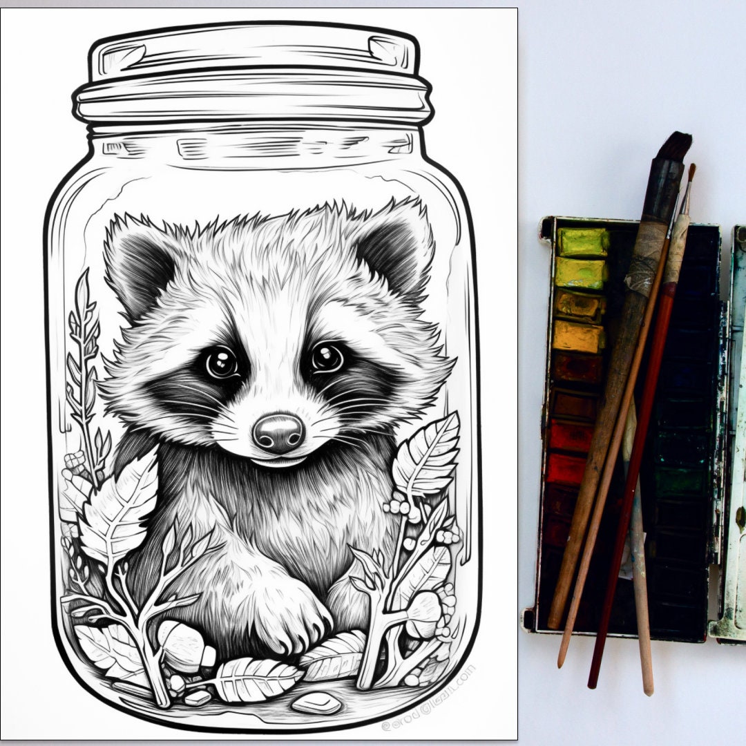 23 Animal in Cup Coloring Page, Animal Coloring Book, Fantasy Coloring ...