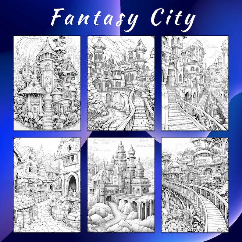 35 Fantasy City Coloring Page, City Coloring, Fantasy Coloring Book ...
