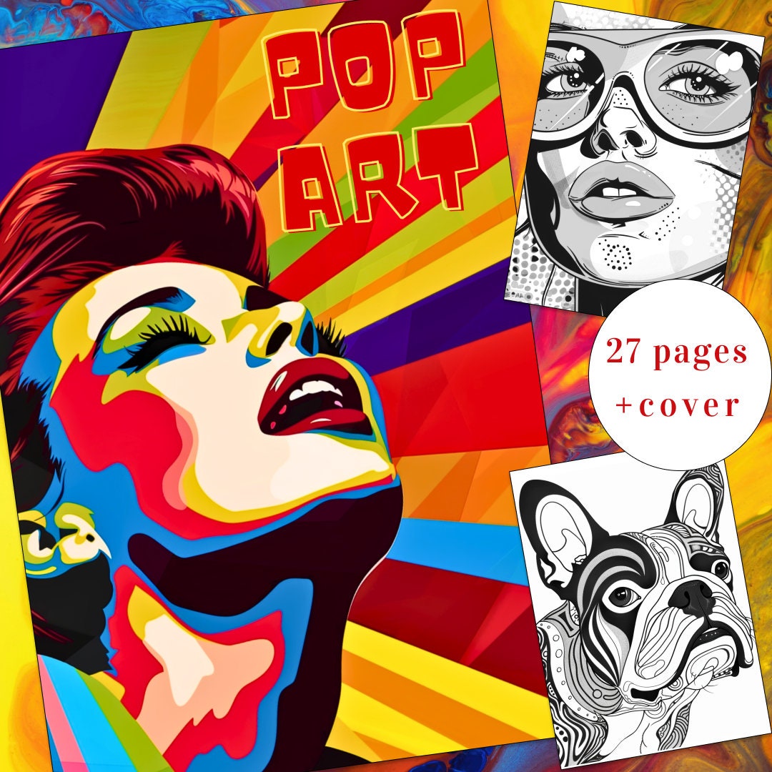 27 POP ART Coloring Page, Art Coloring Book, Pop Art Coloring Book ...