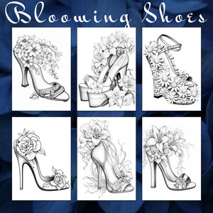 29 Blooming Shoes Coloring Page, Shoes Coloring Book, Heels Coloring ...