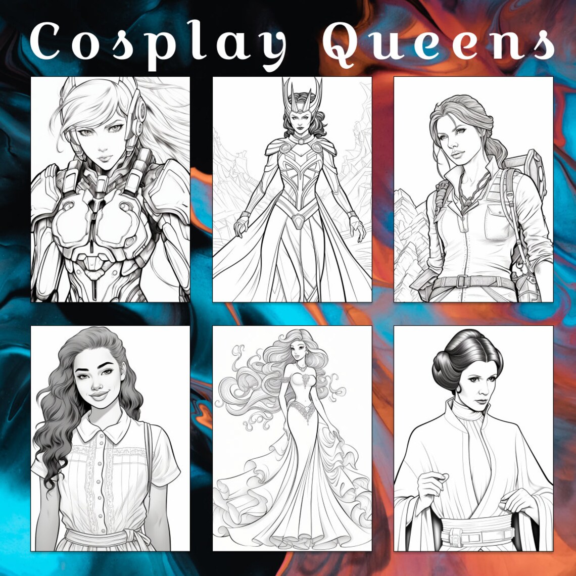 30 Lady Coloring Page, Cosplay Coloring Book, Superheroes Coloring Book ...