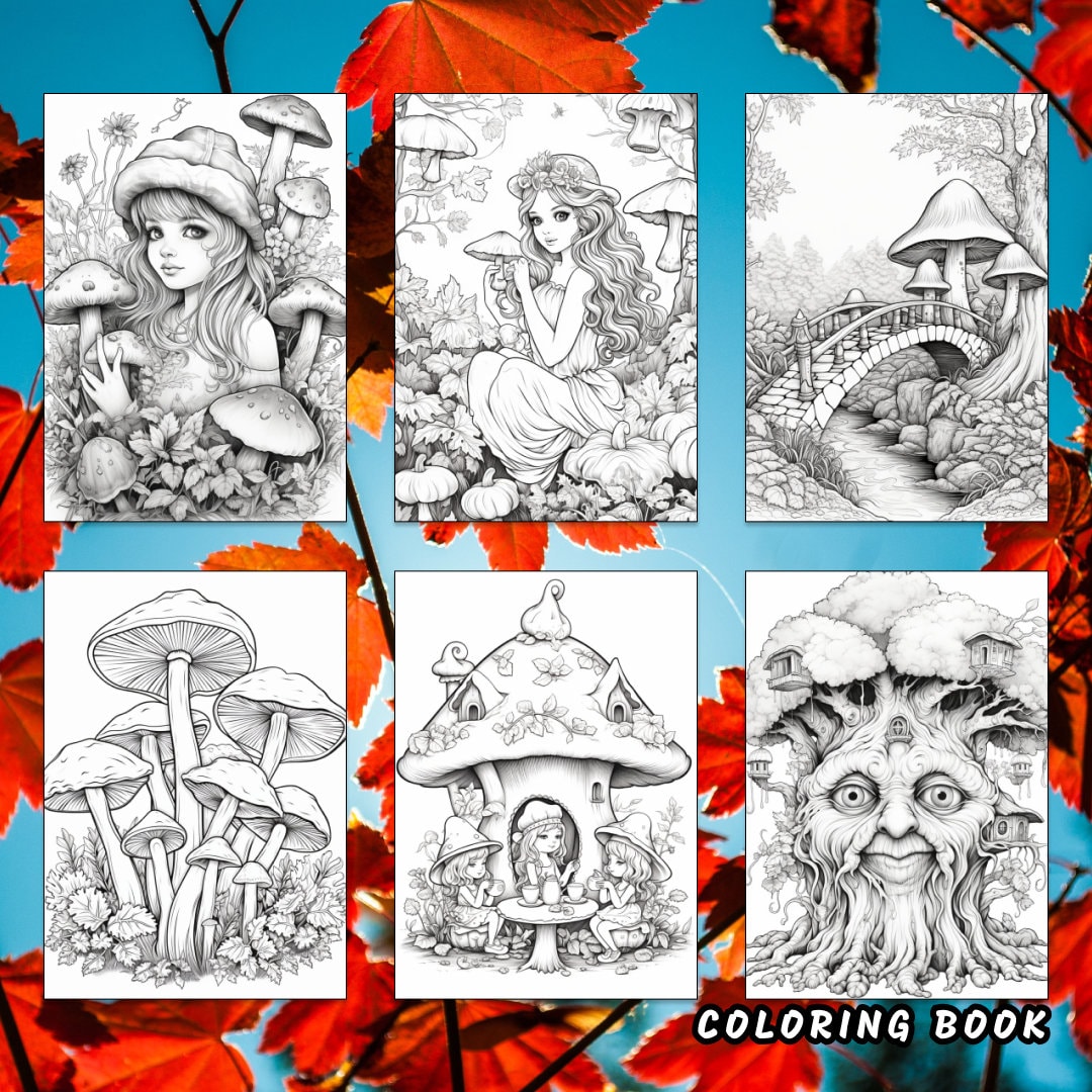 28 Autumn Forest Coloring Page, Autumn Coloring Book, Coloring Book ...