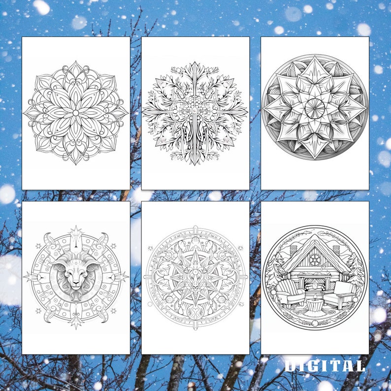 33 Winter Mandala Coloring Page, Winter Coloring, Christmas Coloring ...