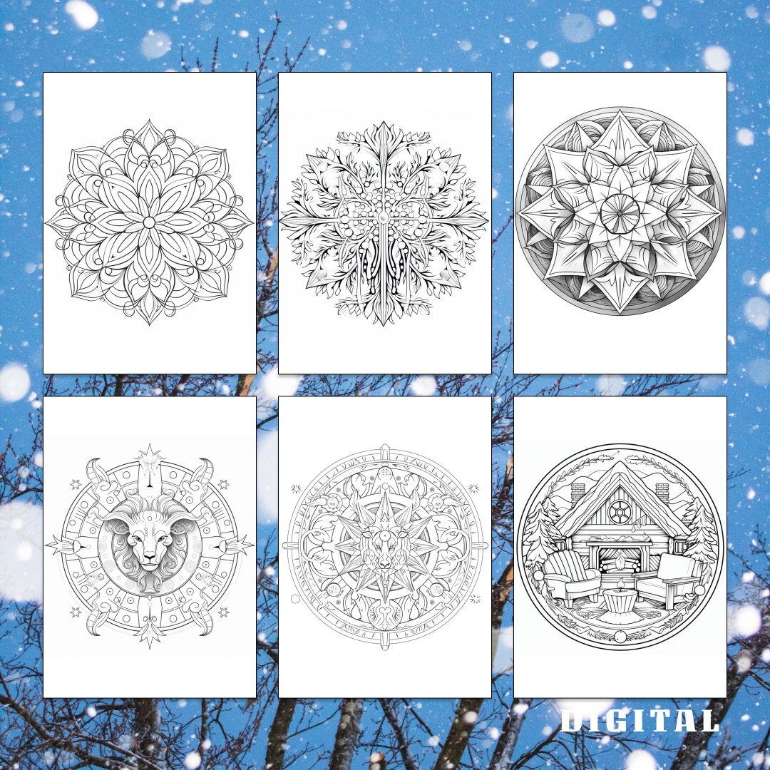 33 Winter Mandala Coloring Page, Winter Coloring, Christmas Coloring ...