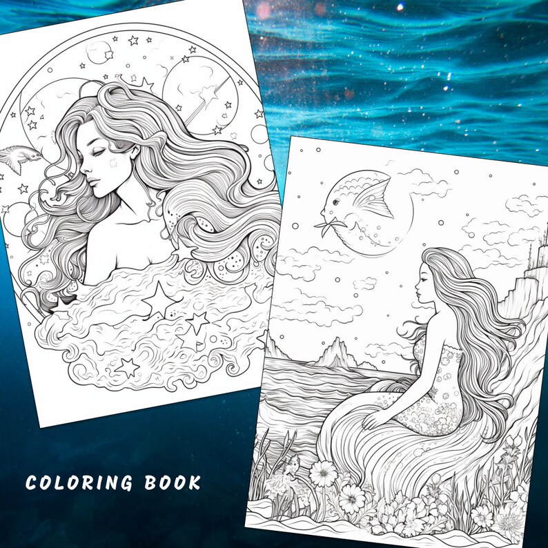30 Mermaid Coloring Page, Mermaid Coloring Book, Coloring Book, Adults ...