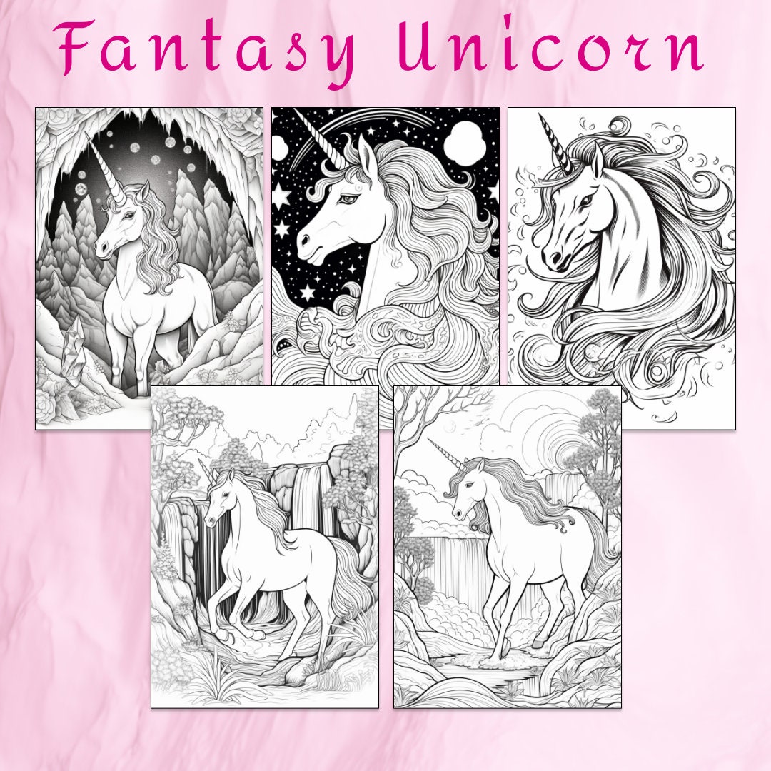 30 Fantasy Unicorn Coloring Page, Unicorn Coloring, Fantasy Coloring ...