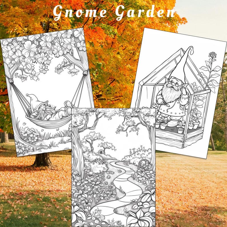 28 Gnome Coloring Book, Gnome Coloring Pages, Fantasy, Gnome Garden ...