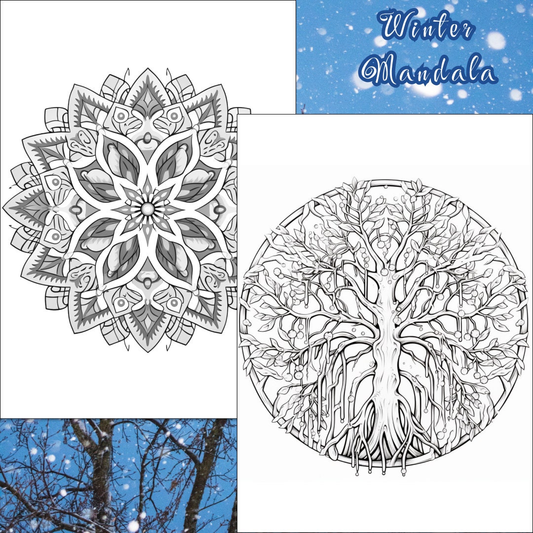 33 Winter Mandala Coloring Page, Winter Coloring, Christmas Coloring ...