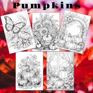 30 Autumn Pumpkins Coloring Page, Autumn Coloring, Coloring Book ...