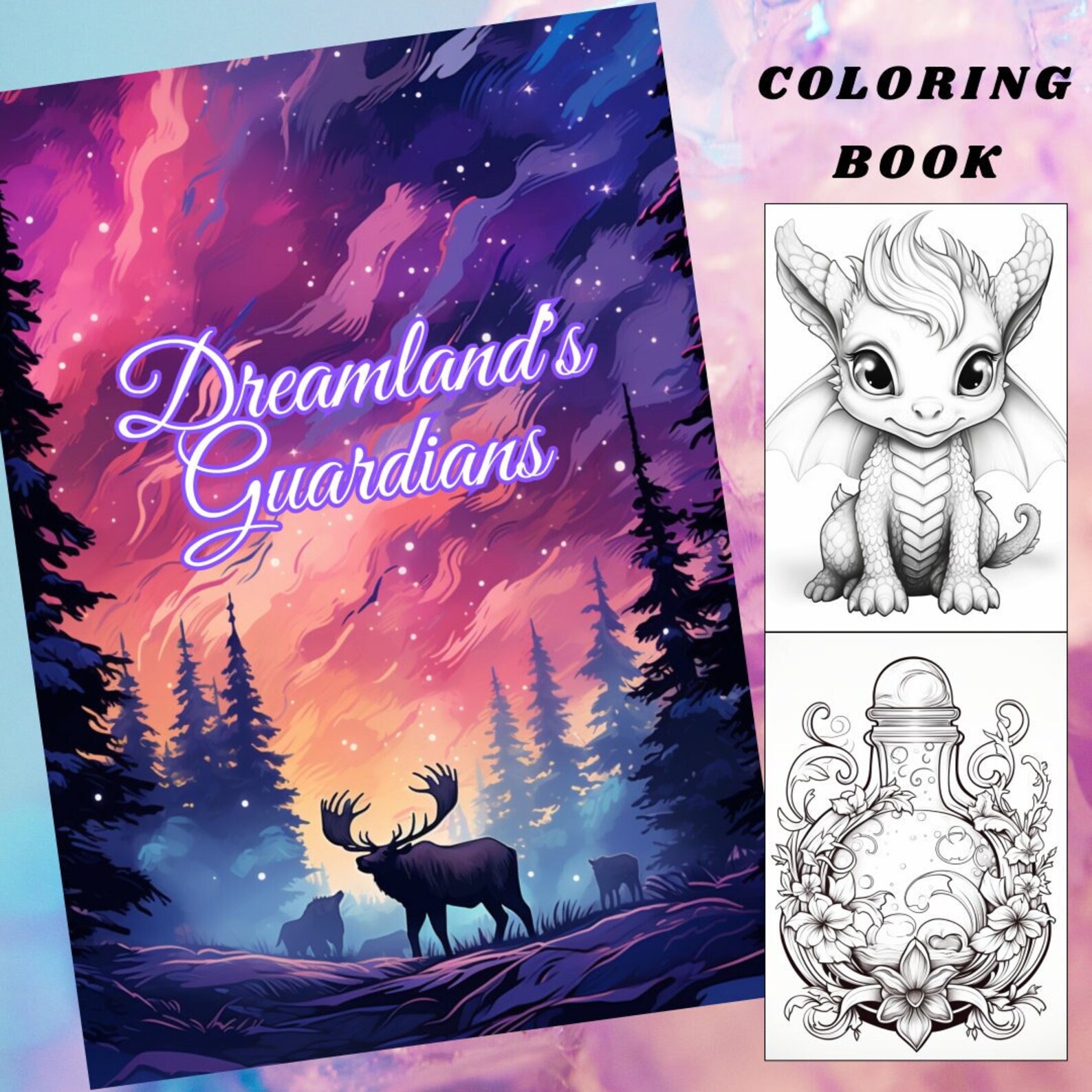 Magic Coloring Page, Dreamland Coloring Book, Dragon, Coloring Book ...