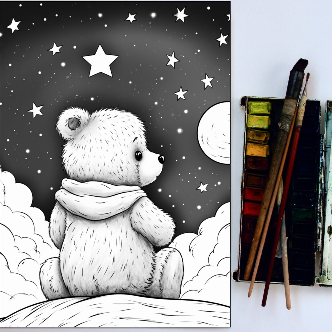 24 Winter Bear Coloring Page, Cute Bear Coloring Book, Bear Coloring ...