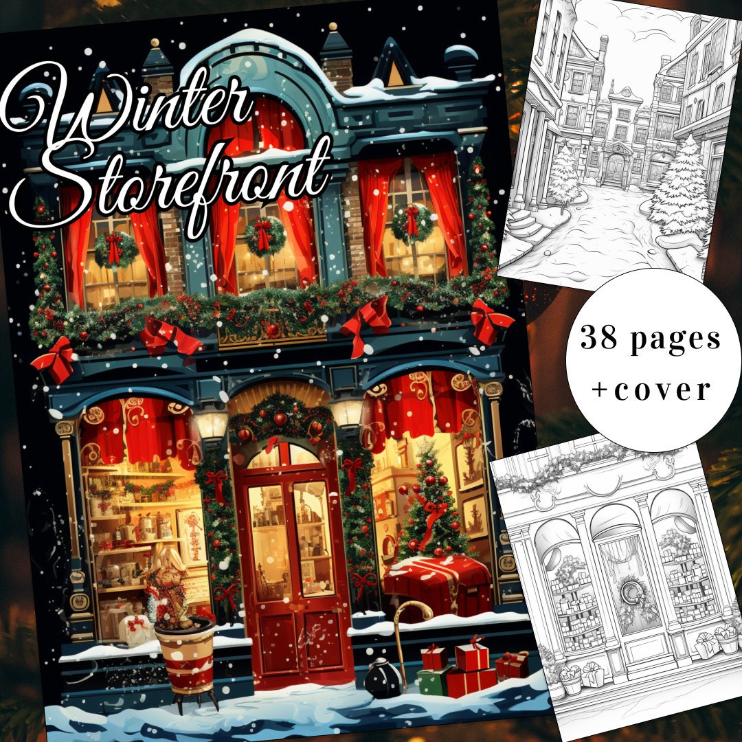 38 Winter Storefront Coloring Page, Fantasy Coloring, Winter Coloring ...