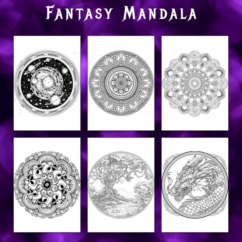 24 Fantasy Mandala Coloring Page, Fantasy Coloring, Mandala Coloring ...