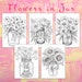 18 Flowers in Jar Coloring Page, Flower Coloring Page, Flowers Coloring ...