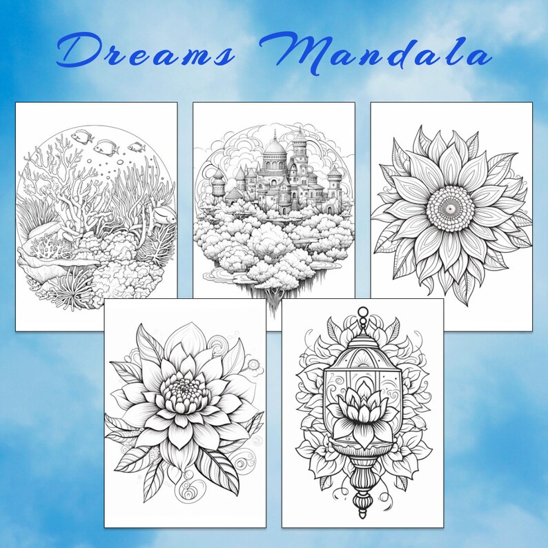 24 Mandala Dreams Coloring Page, Mandala Coloring, Fantasy Coloring ...