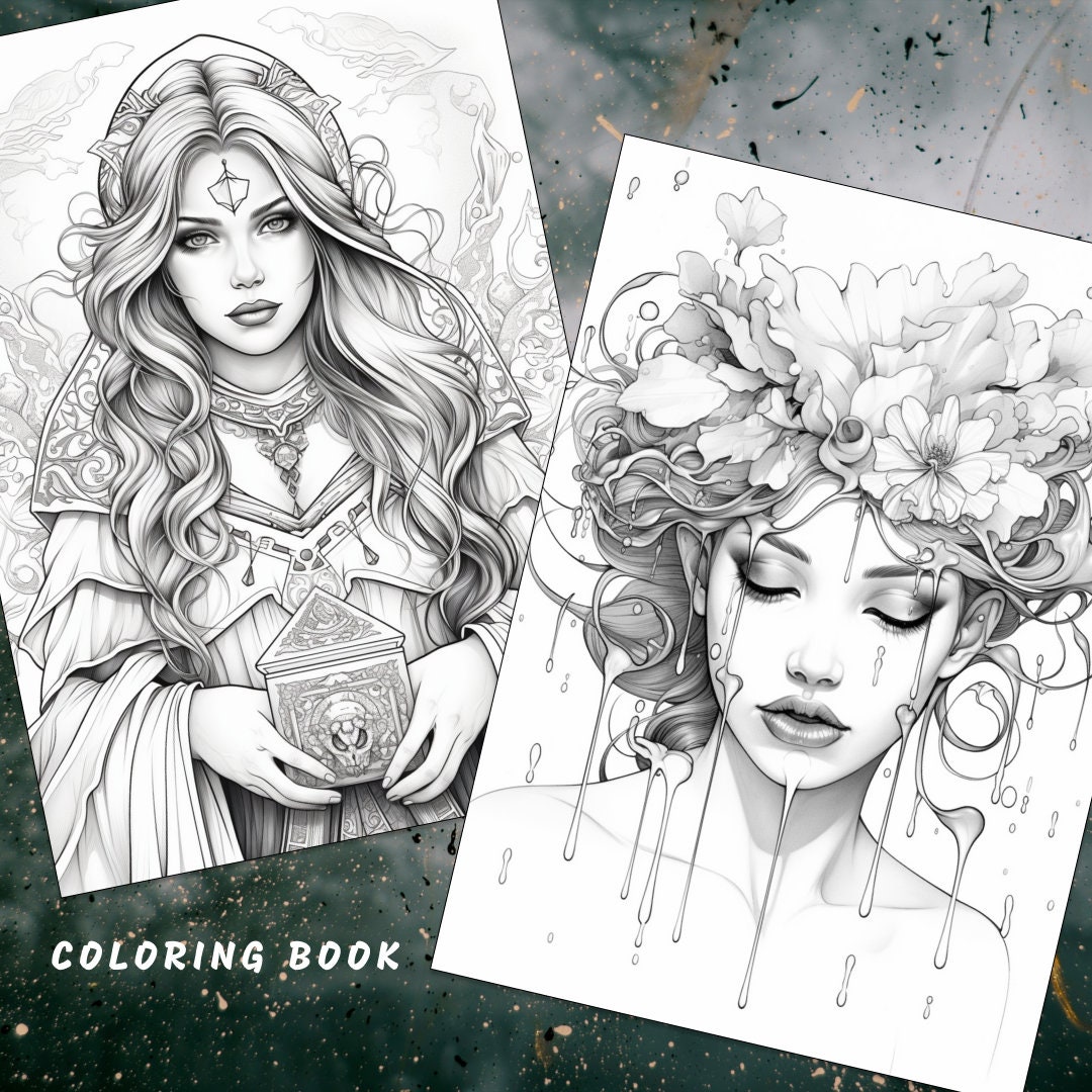 32 Lady Coloring Page, Lady Coloring Book, Fantasy Lady Coloring Book ...