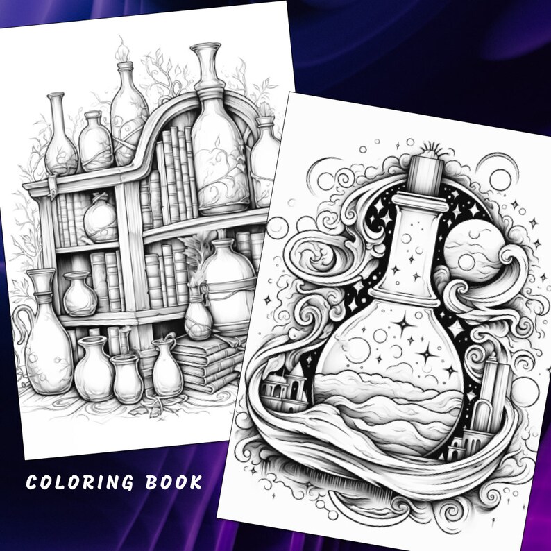 32 Fantasy Potion Coloring Page, Fantasy Coloring, Poison Coloring Book ...