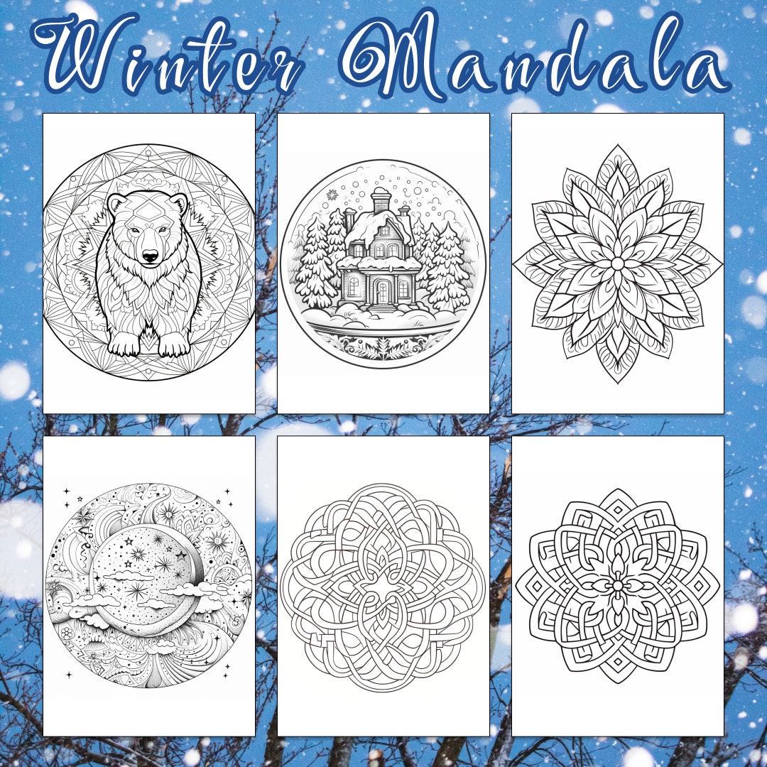 33 Winter Mandala Coloring Page, Winter Coloring, Christmas Coloring ...