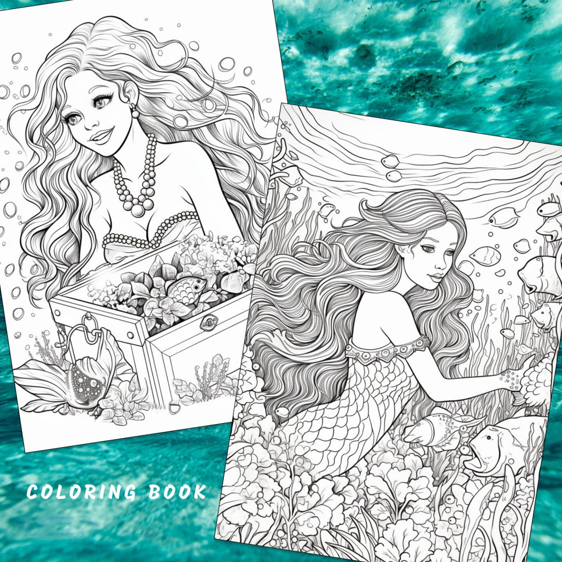 30 Mermaid Coloring Page, Mermaid Coloring Book, Coloring Book, Adults ...