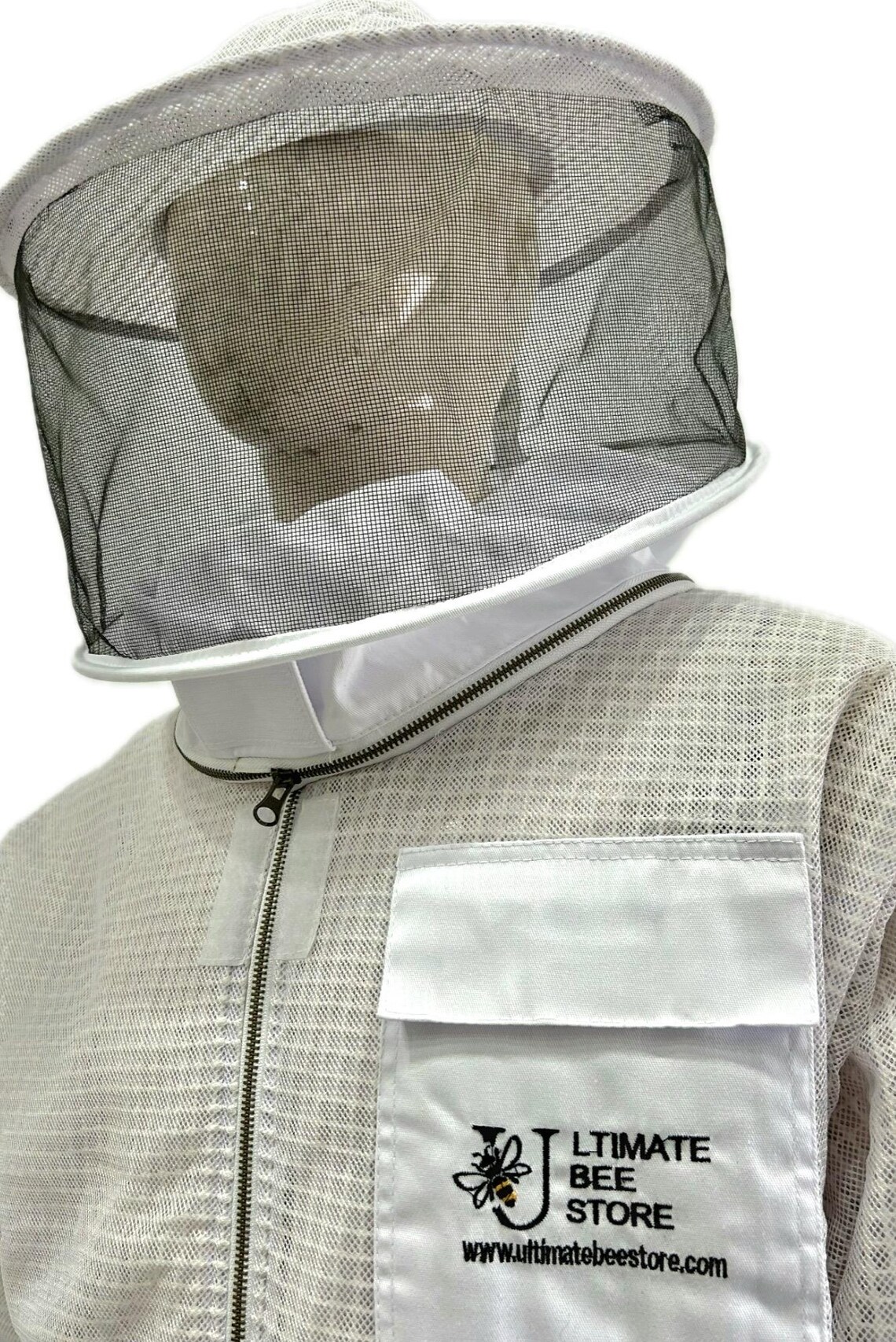 Ventilated Bee Jacket Round Veil Beekeepers Three Layer Beekeeping ...