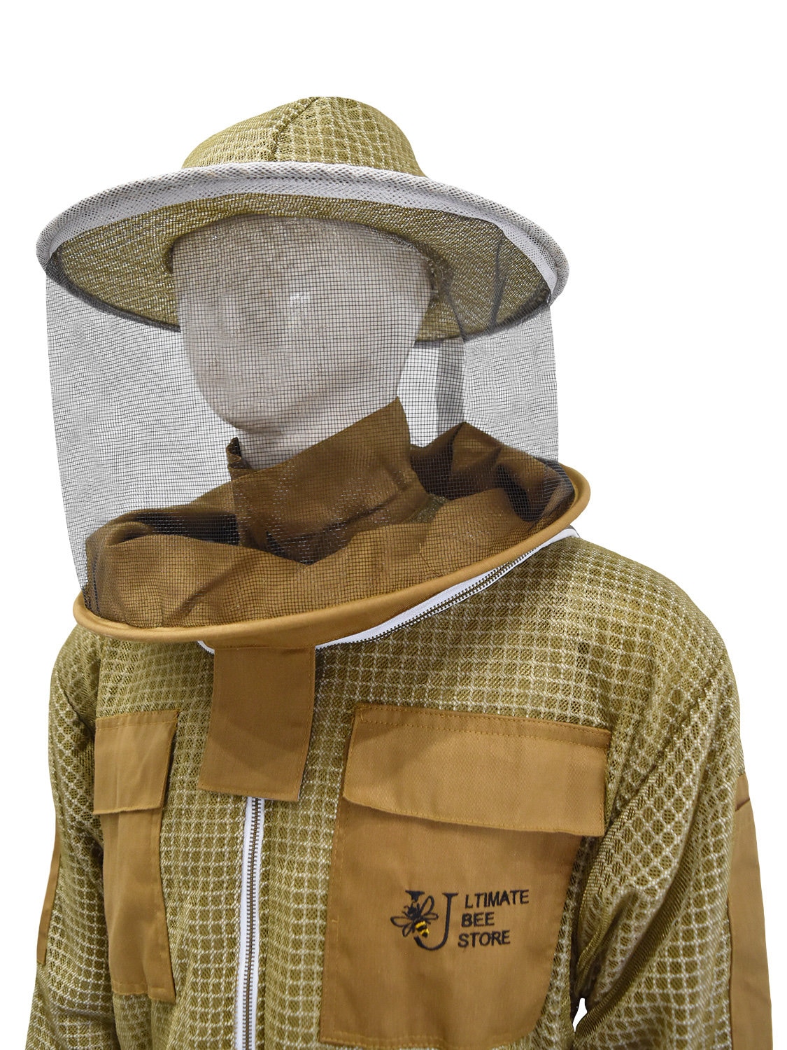 Ventilated Bee Suit: Three-layer Beekeeping Coverall With Round Veil ...