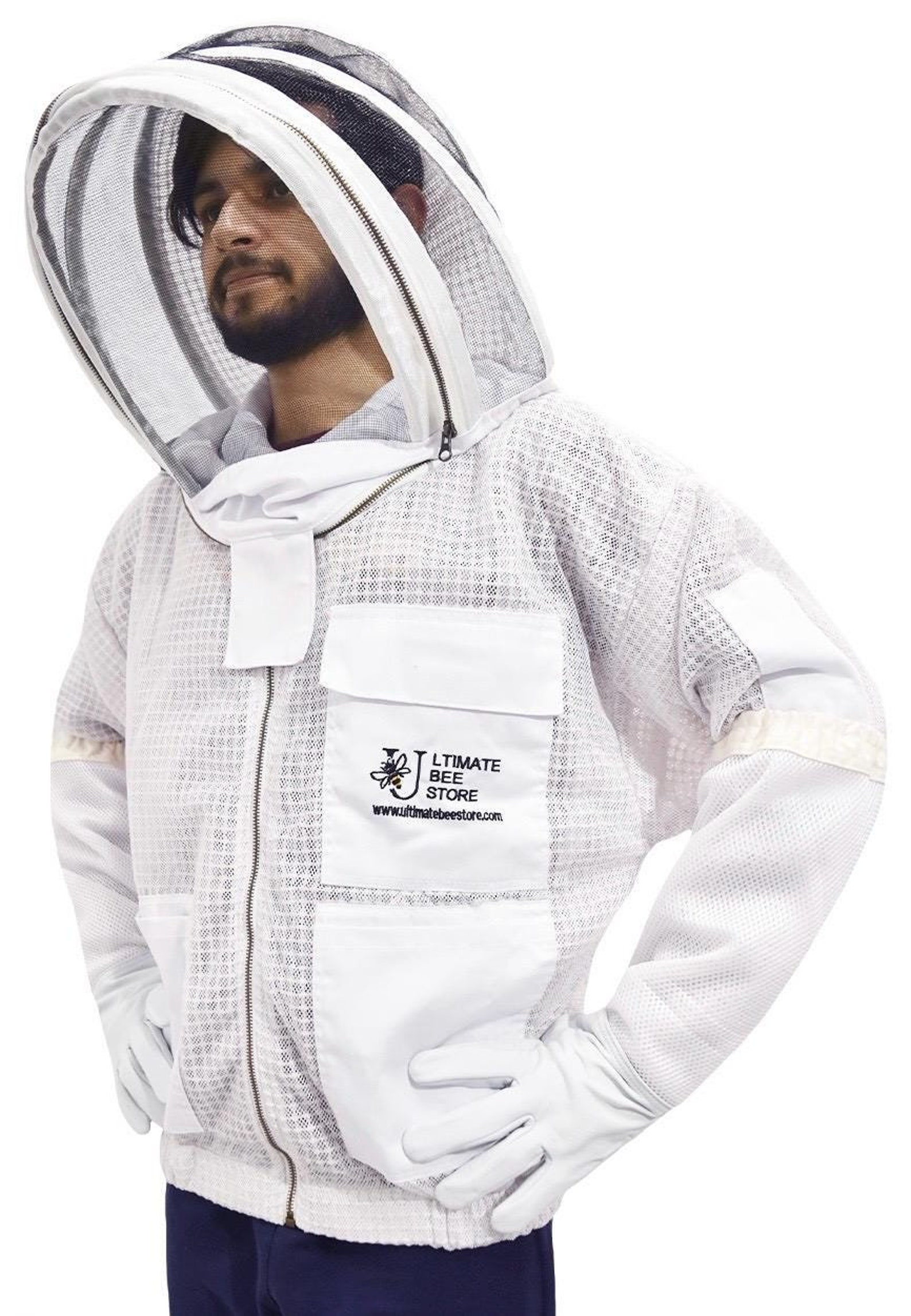 Ventilated Bee Jacket Fencing Veil Beekeepers Three Layer Beekeeping ...