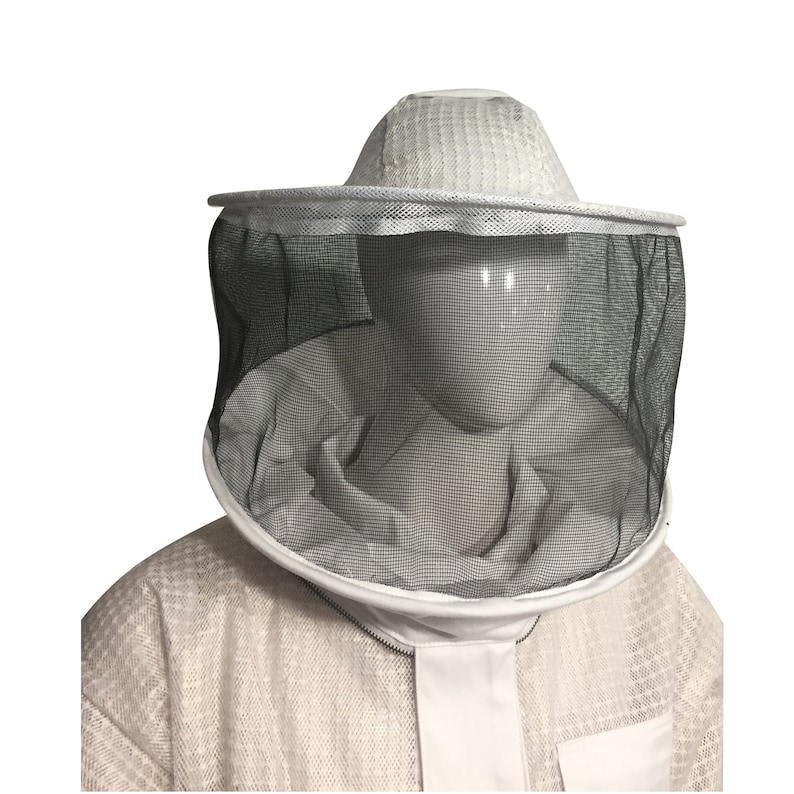 Ventilated Bee Jacket Round Veil Beekeepers Three Layer Beekeeping ...