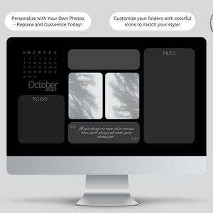 Desktop Organizer | 2023-2024 Dark Minimalist Monthly Calendar ...