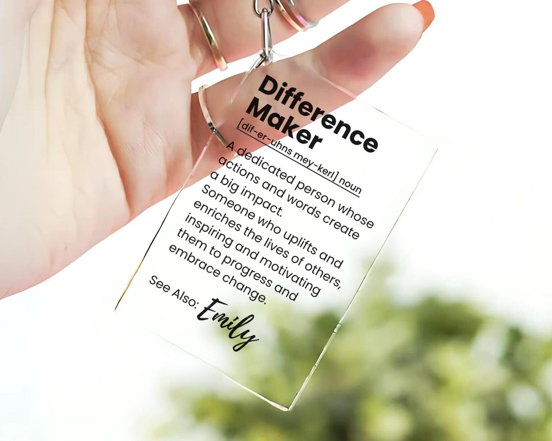 Difference Maker Gift, Personalized Keychain for Boss, Colleague ...