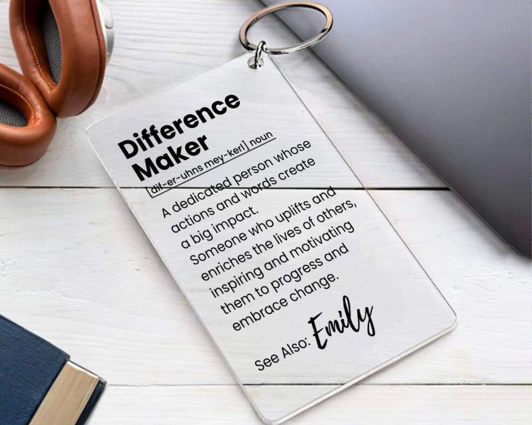 Difference Maker Gift, Personalized Keychain for Boss, Colleague ...