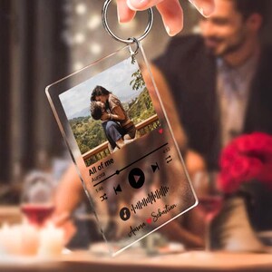 Custom Song Keychain, Personalized Photo Keyring for Bf, Sptify Music ...