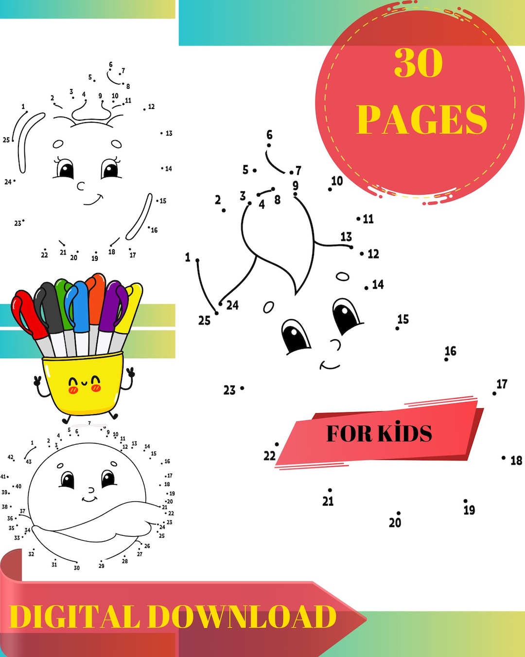 Fun Dot-to-dot Activity Educational and Entertaining Drawing Page for ...