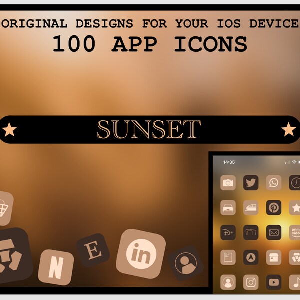 App Icons Sunset - Etsy
