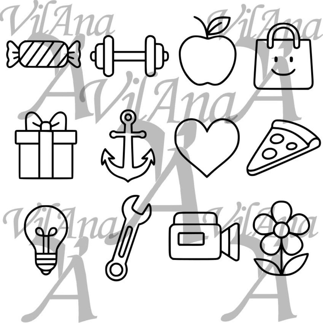 Symbols Plotter File Set Svg DXF PDF JPG | 12 Motifs | Plotting ...