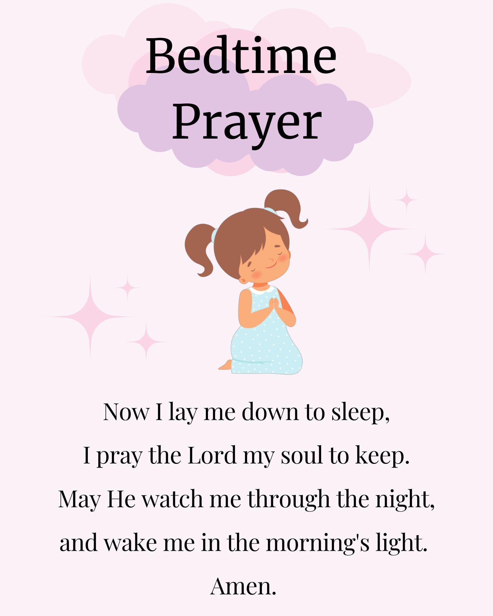 Digital Product Sweet Dreams Prayer Poster for Children's Bedroom Decor ...