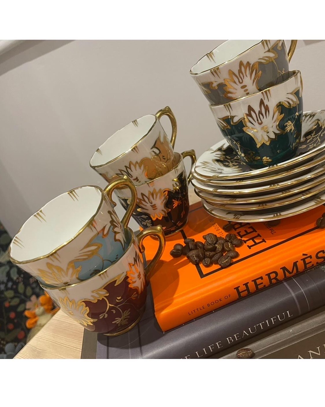 Beautiful 1950’s Royal Stuart Porcelain Coffee Cups - Very Gorgeous! DM ...