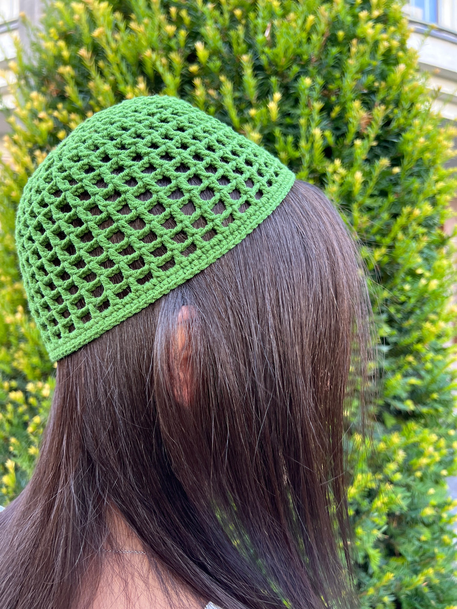 Green Hand-crocheted Skull Cap Party Hat - Etsy