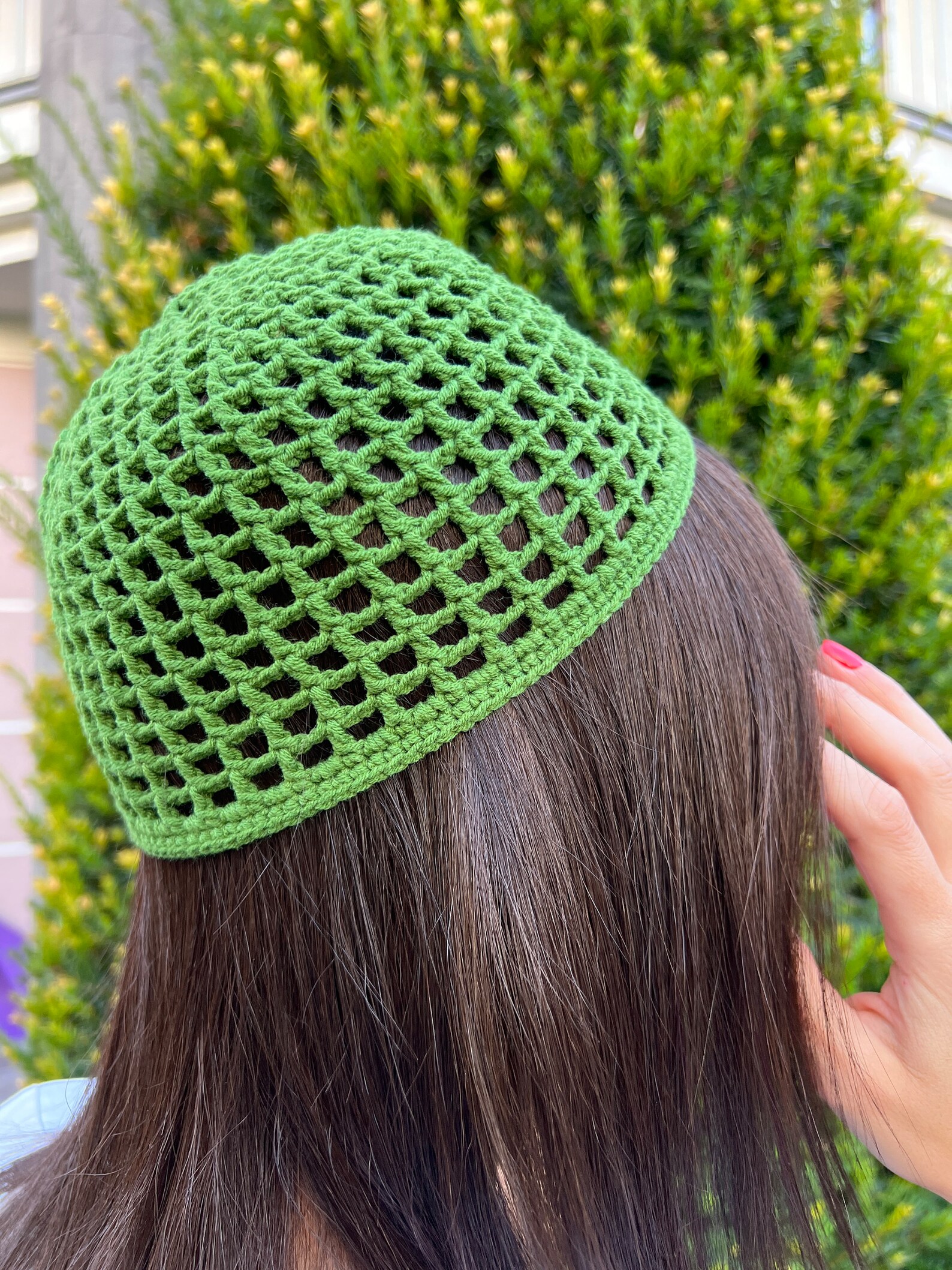 Green Hand-crocheted Skull Cap Party Hat - Etsy