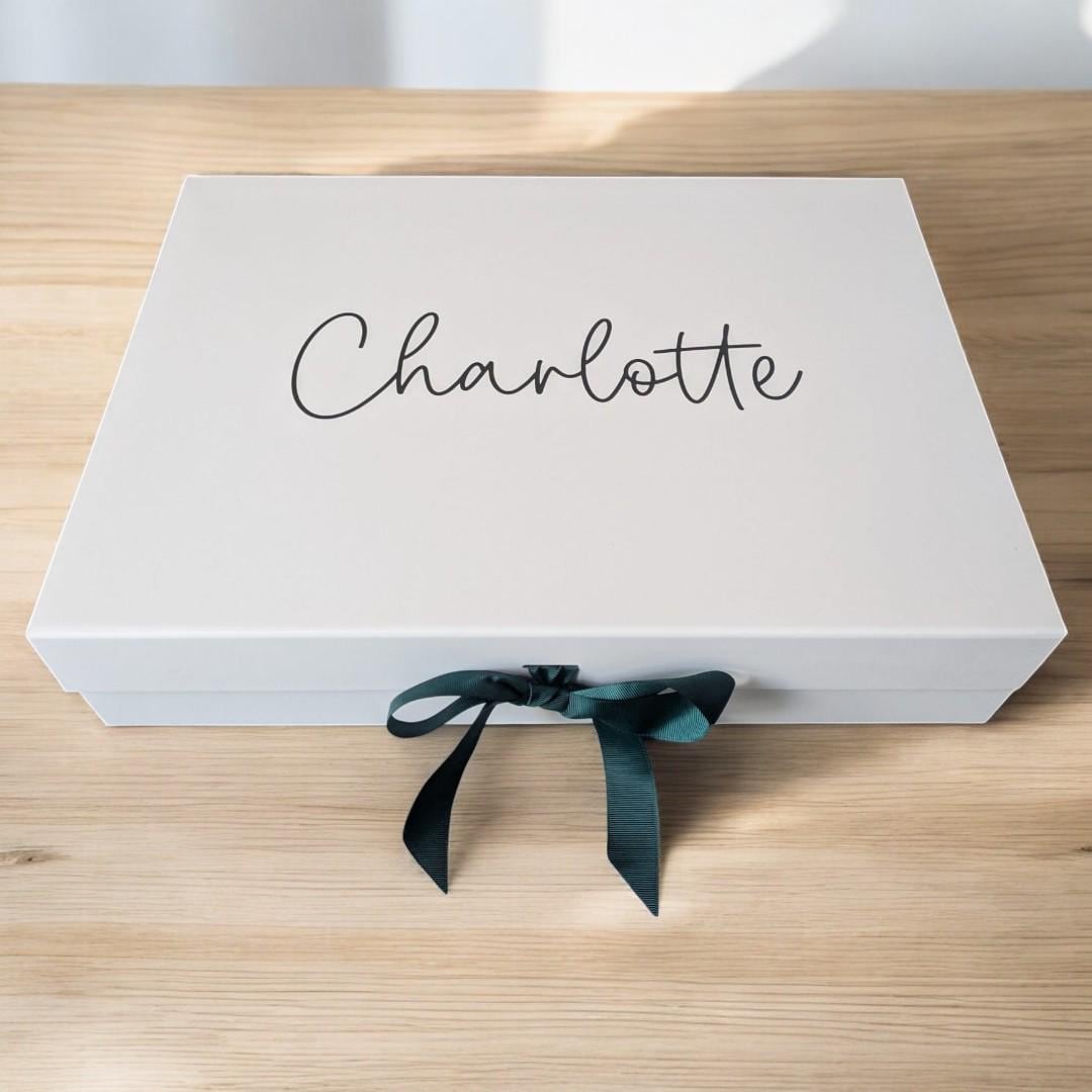 Extra Large Luxury Personalised Gift Box | Magnetic Ribbon Close Gift ...