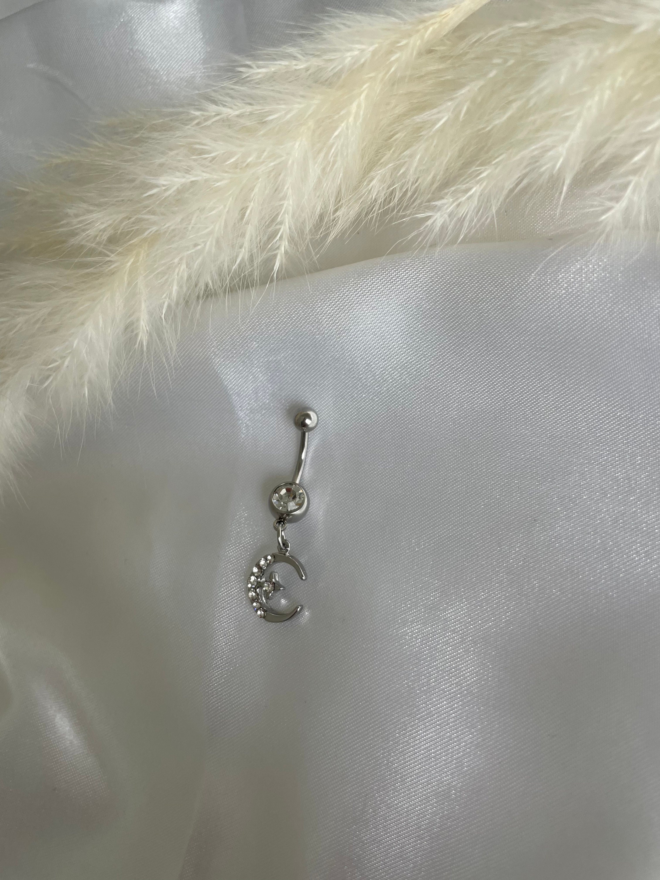 Moon Belly Button Piercing Belly Button Piercing Ring Navel - Etsy