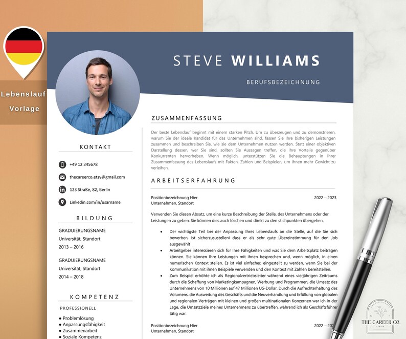 Bewerbungsvorlagen Word & Pages Bewerbung Word Lebenslauf Vorlage ...