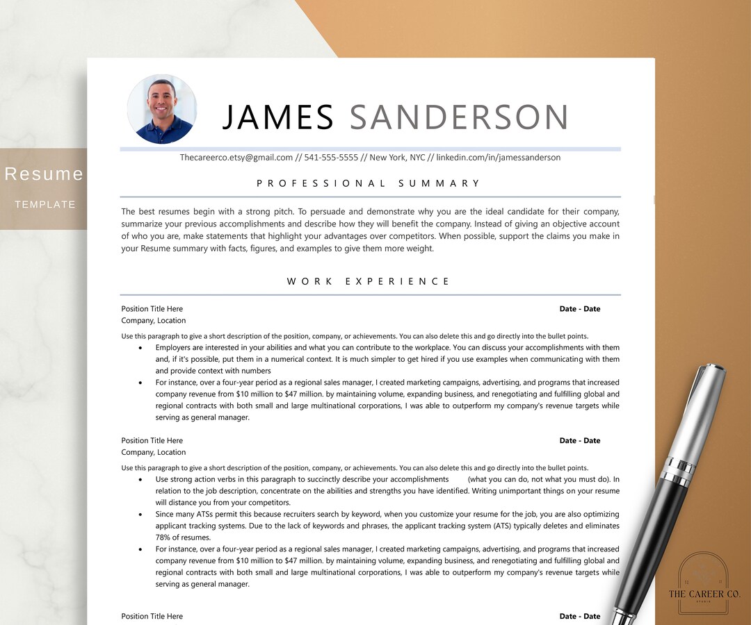 ATS Friendly Resume, ATS Optimized Resume Template, 2023 ATS Resume ...