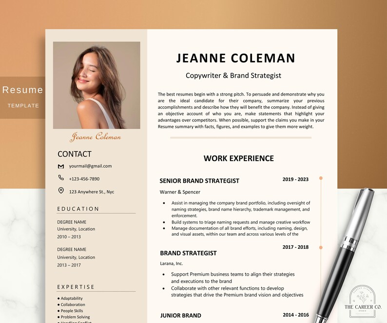 MODELLO CV Riprendi Word Pagine Modello di curriculum - Etsy Italia