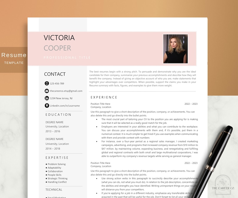 Resume Template 2023 Professional Resume Template Word and - Etsy