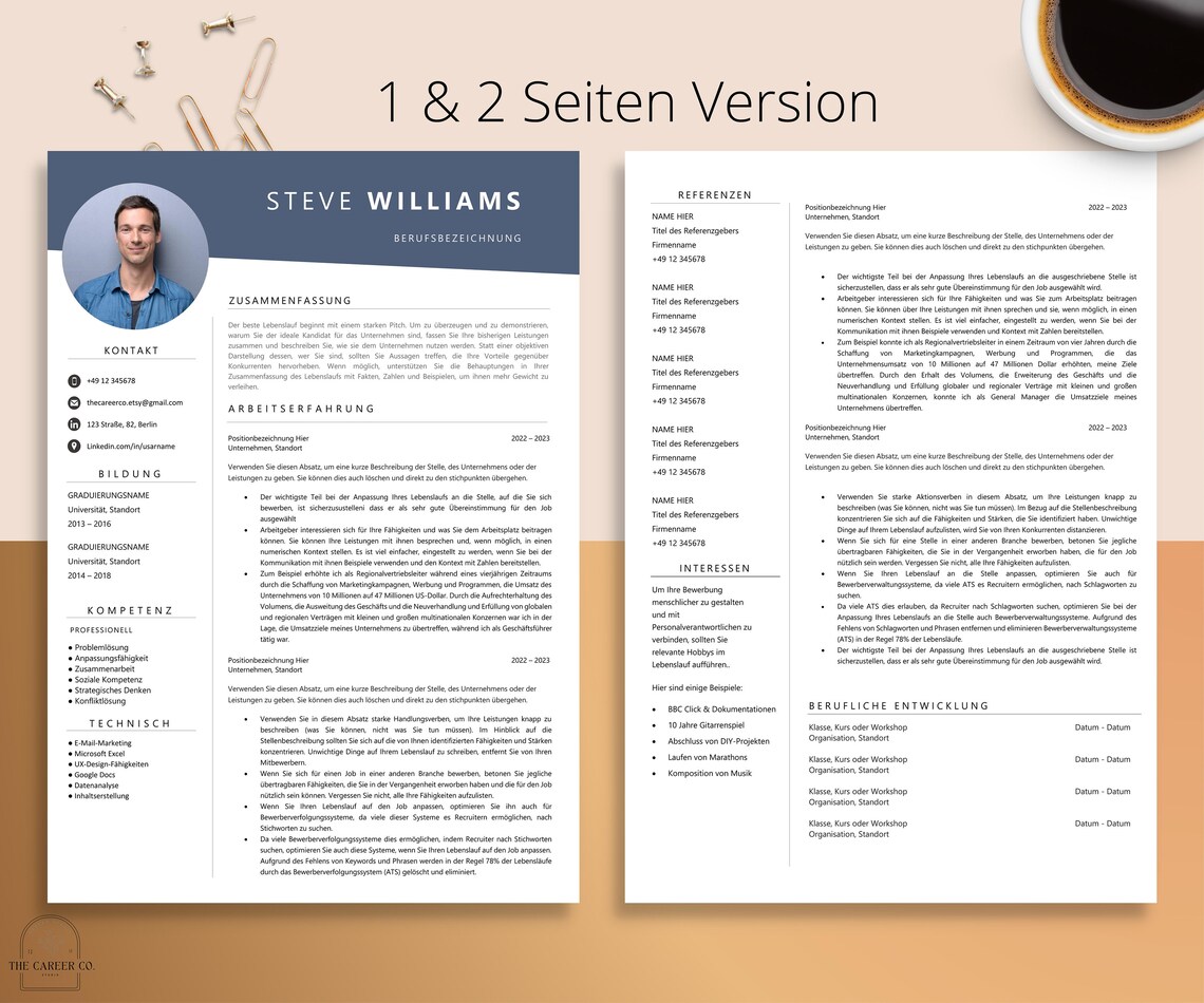 Bewerbungsvorlagen Word & Pages Bewerbung Word Lebenslauf Vorlage ...